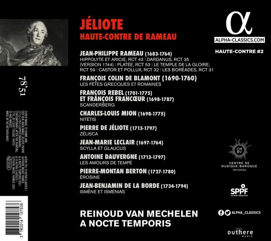 A Nocte Temporis, Jean-Philippe Rameau (1683-1764) & Reinoud van ...